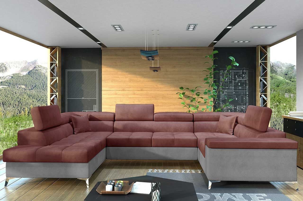 MF Design Wohnlandschaft Tiya, mit Bettfunktion, Großzügige U-Form für bis zu 6 Personen